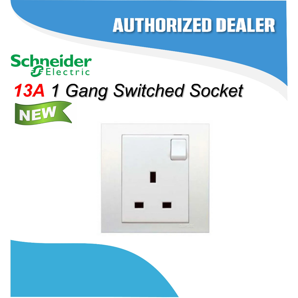 Schneider Vivace 13A 250V 1 Gang Switched Socket / KB15/15 15A 1 Gang ...