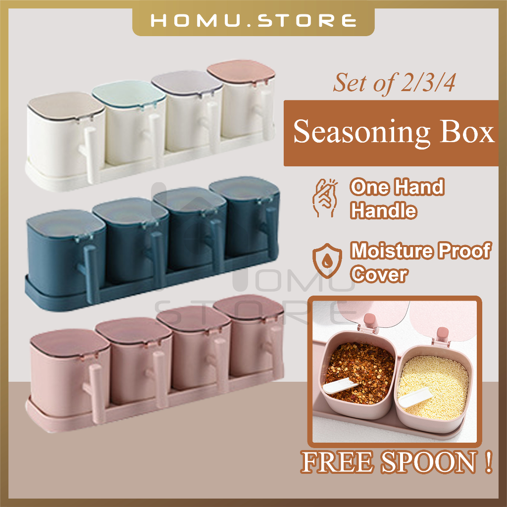 (24hrs Ship Out) Spices Box Pepper Spice Salt Seasoning Organizer ...