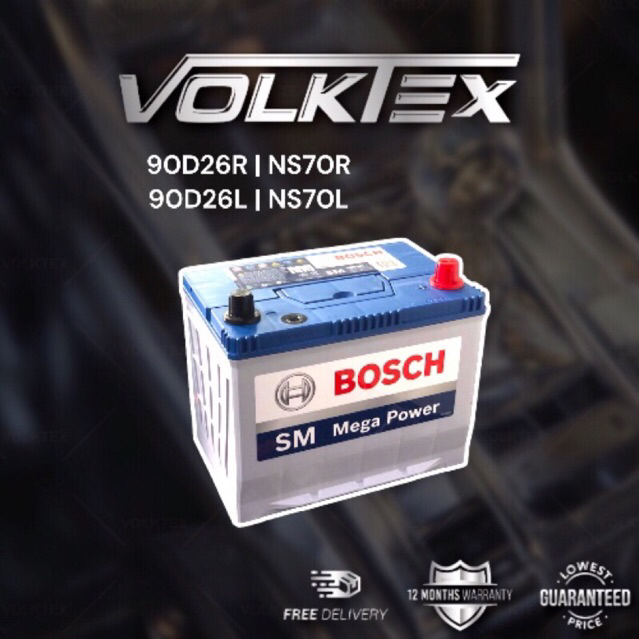 90D26R/L | NS70R/L Bosch Battery Bateri kereta | Toyota,Honda,Hyundai ...