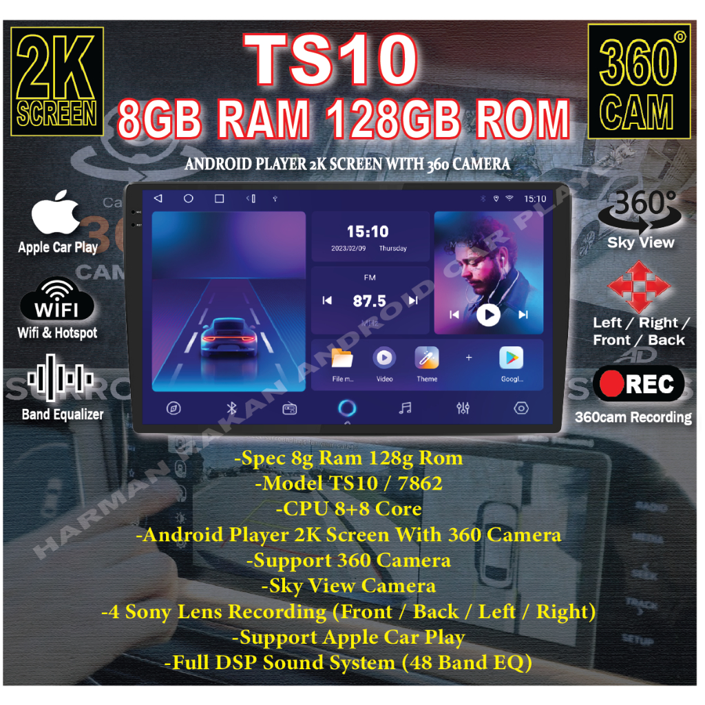 NEW ARRIVAL 2K SCREEN WITH 360 CAMERA !!ANDROID PLAYER TS10 8GB RAM ...