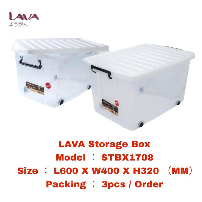 (READY STOCK) 1 Carton 3 Pcs LAVA Multipurpose Storage Box With Roller ...