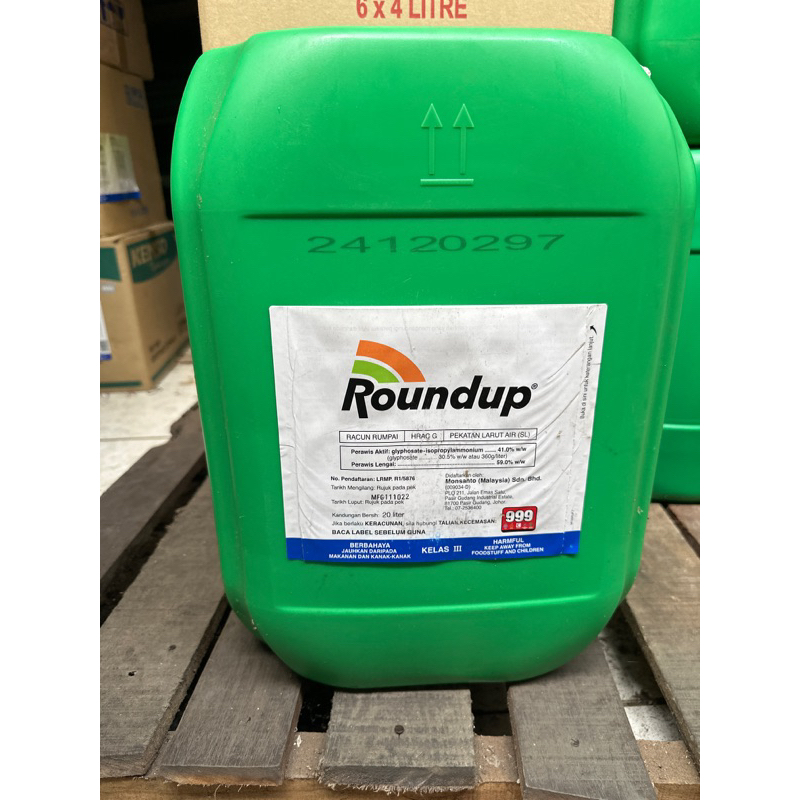 Roundup 20L Monsanto Glyphosate 41% Weed Killer Herbicide ( Racun ...