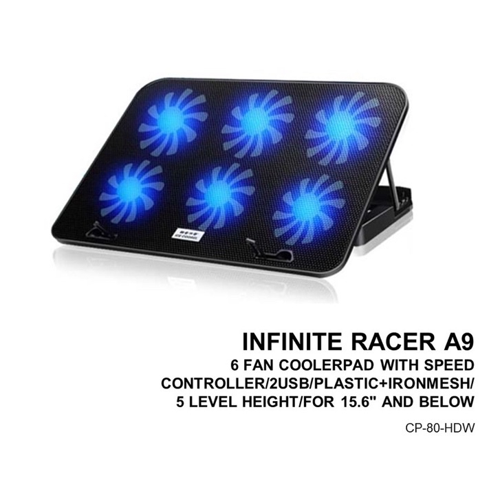 INFINITE RACER A9 6 FAN LAPTOP COOLER PAD FOR 15.6" AND BELOW | Shopee ...