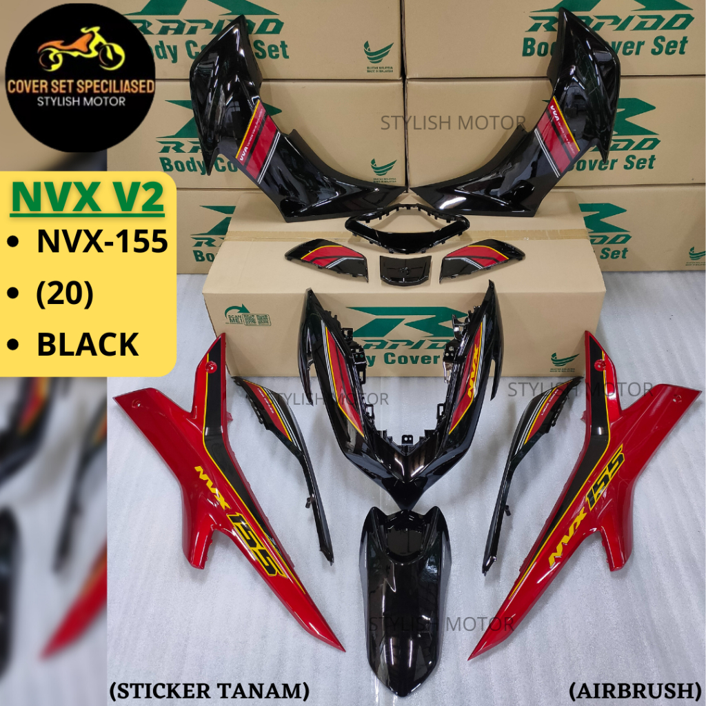 (STICKER TANAM/AIRBRUSH) RAPIDO COVER SET YAMAHA NVX V2 NVX-155 (20 ...