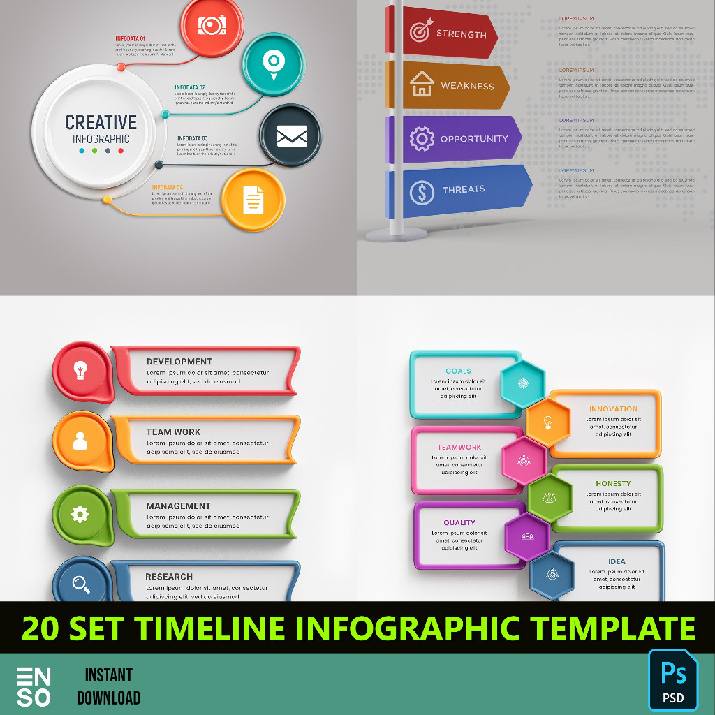 Infographic Timeline Template Psd