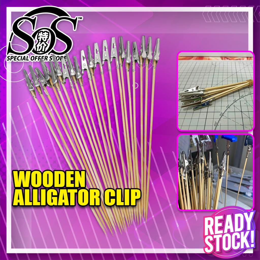 10pcs Wooden Alligator Clip Sticks for Airbrush Spray Drying Clip ...