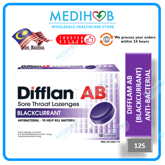 Difflam AB Sore Throat Lozenges 6's/Pack & 12's/Box ( Orange / Lemon ...