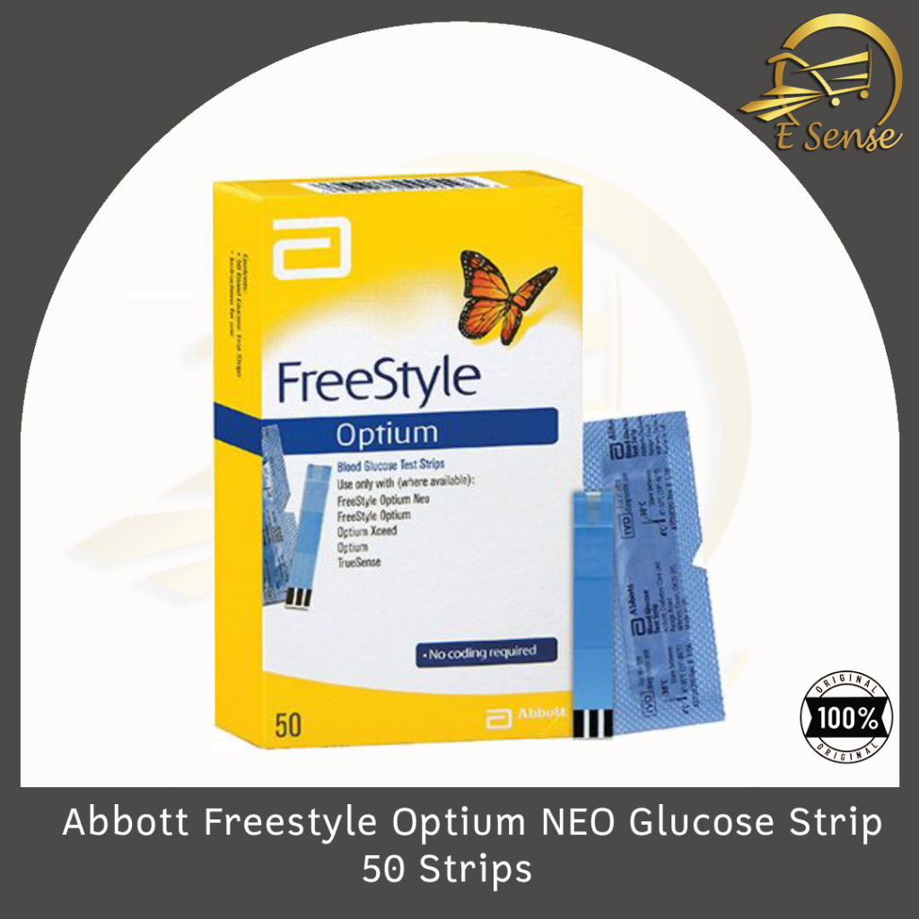 [E SENSE] Abbott Freestyle Optium NEO Glucose Test Strip - 50 Test ...