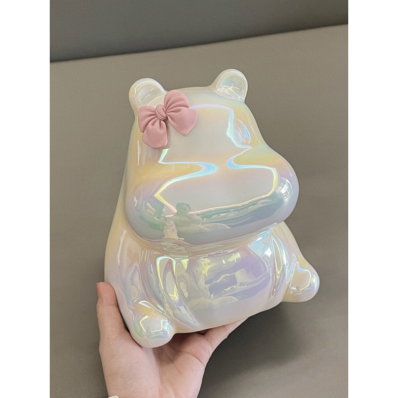 Light luxury ceramic hippopotamus tissue box living room highend coffee ...