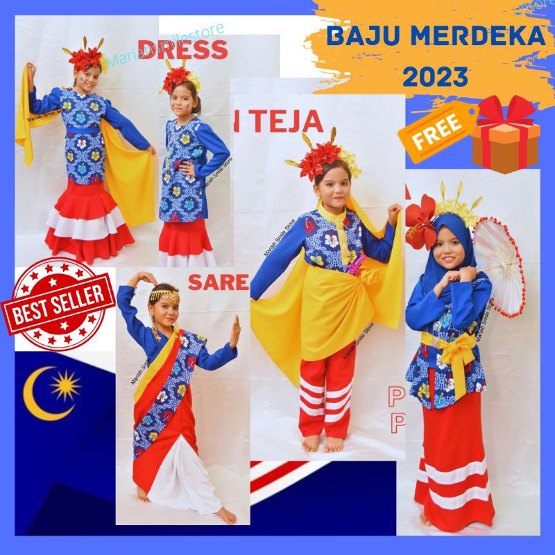 Baju Merdeka Songket for Girls Kanak2 Perempuan 3 Tahun hingga 14 tahun ...