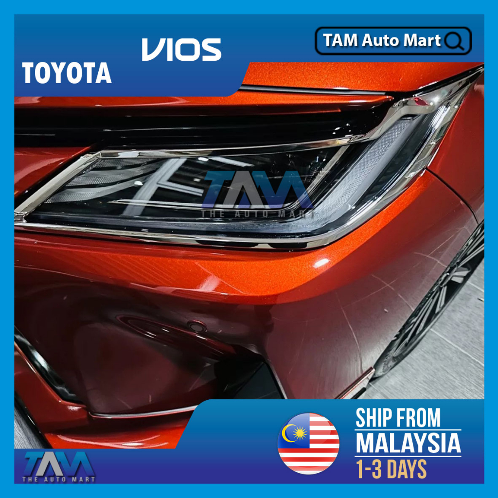 Toyota Vios AC100 (2023-2025) Headlamp Taillamp Cover Chrome Matte ...