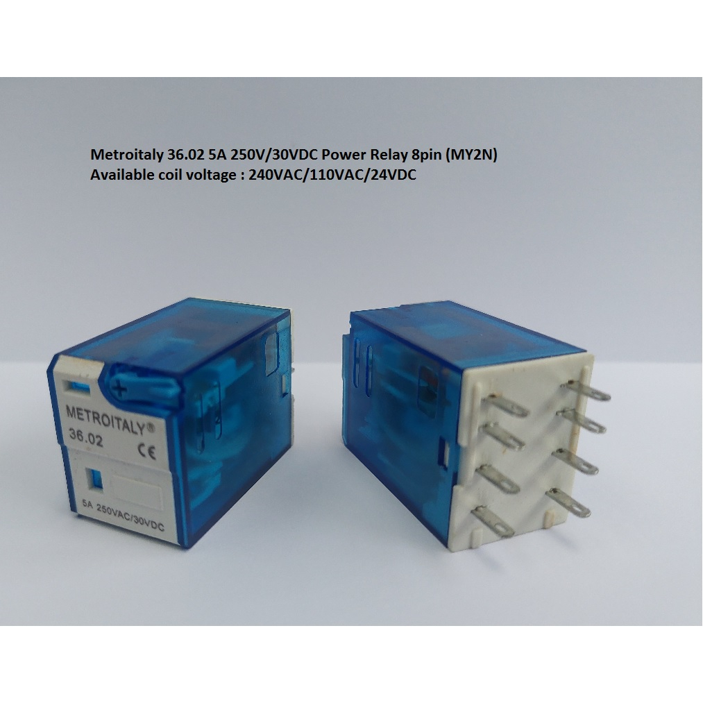 Metroitaly 36.02 5A 250VAC/30VDC Power Relay (MY2N) (240VAC/110VAC ...