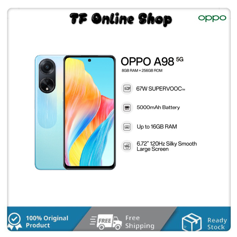 Oppo A98 5G(8GB+16GB+256GB)100% Original Set | Shopee Malaysia
