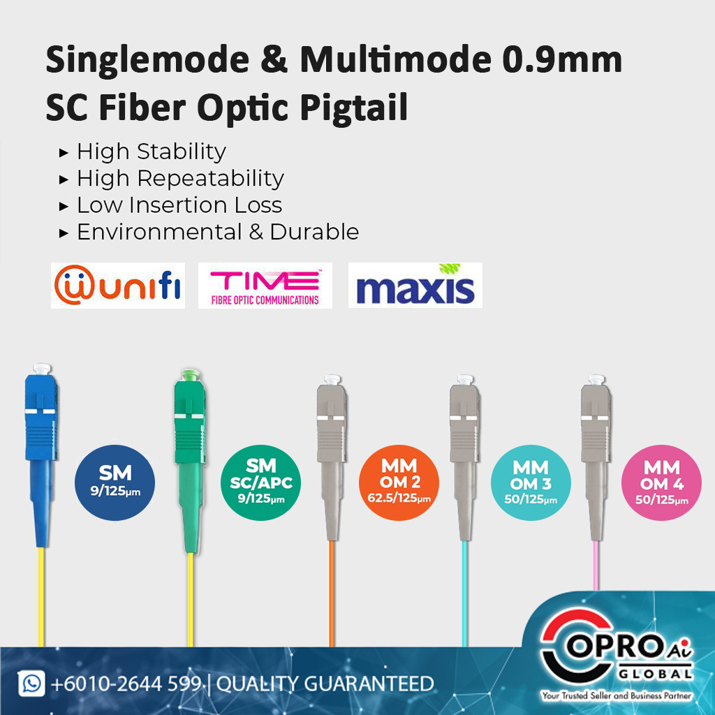 TM Test-Passed SC Simplex Singlemode Multimode Fiber Optic Pigtail ⌀0 ...