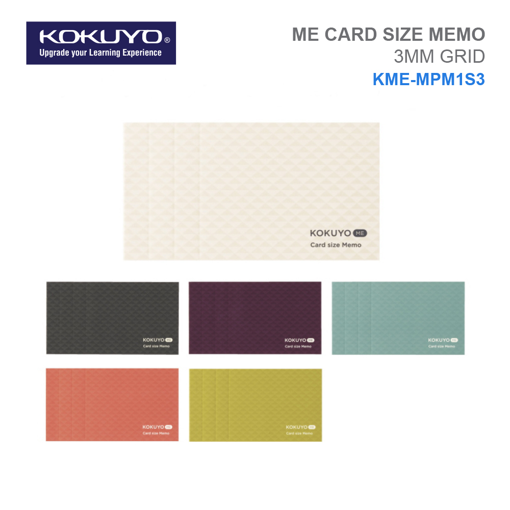 KOKUYO ME Card Size Memo 3mm Grid Ruled Line | 70 Sheets KME-MPM1S3 ...