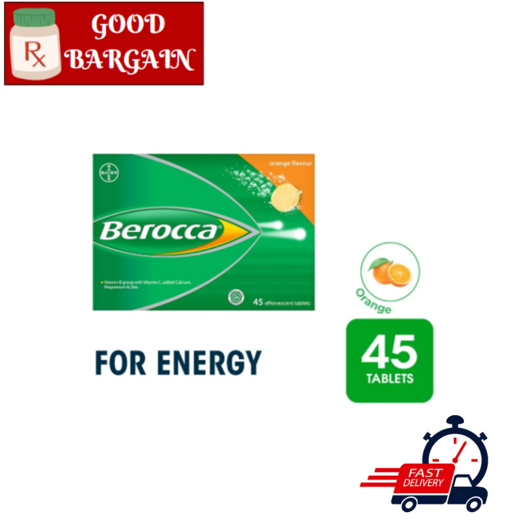 BEROCCA ORANGE EFFERVESCENT TABLETS 45'S (EXP 30/6/2025) | Shopee Malaysia