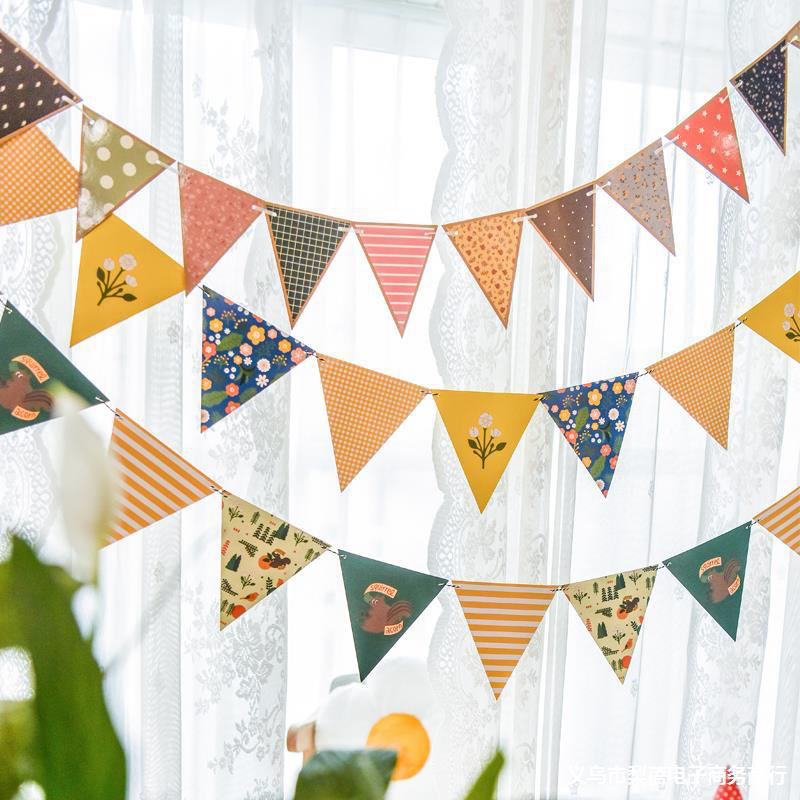 Ready Stock INS Nordic Style Flag Banner Bunting Triangle Pennant ...