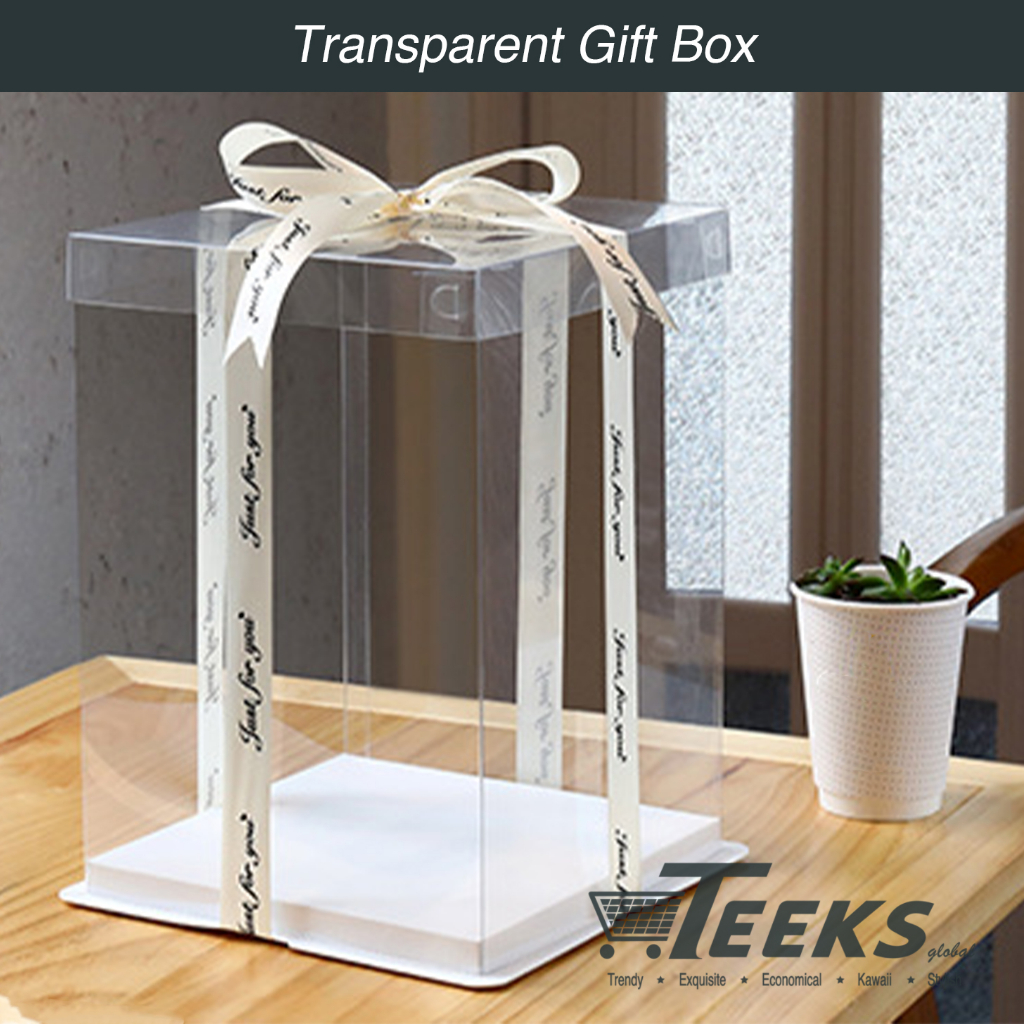 Gift Wrapping Transparent Gift Box Cake Box (Extra Height up to 45cm ...