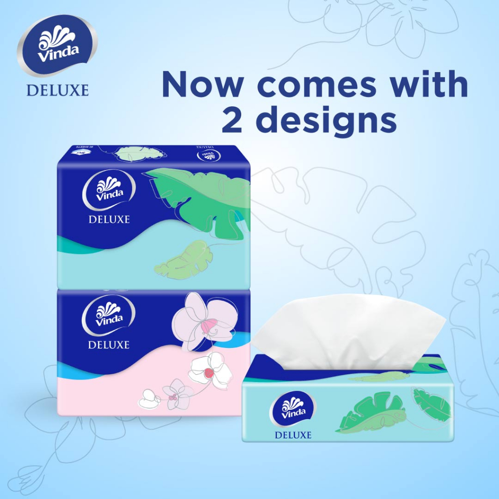 Vinda Deluxe Soft Pack Facial Tissue Medium 3-ply (5x90s) | Shopee Malaysia