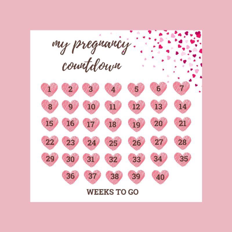 Digital Pregnancy Countdown, Pregnancy Countdown Calendar, Weekly ...