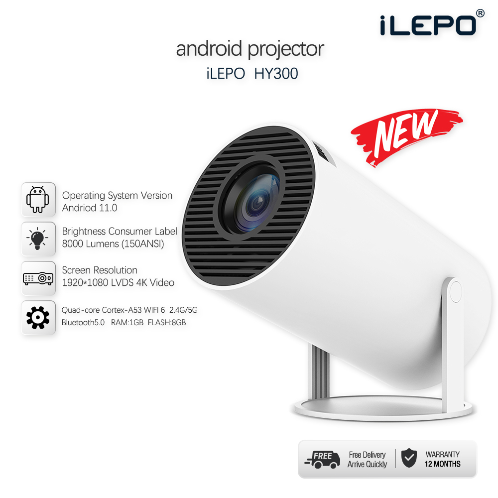 Android 11.0 Projector LCD 4K 10000 lumens HD 150 inch screen Double ...