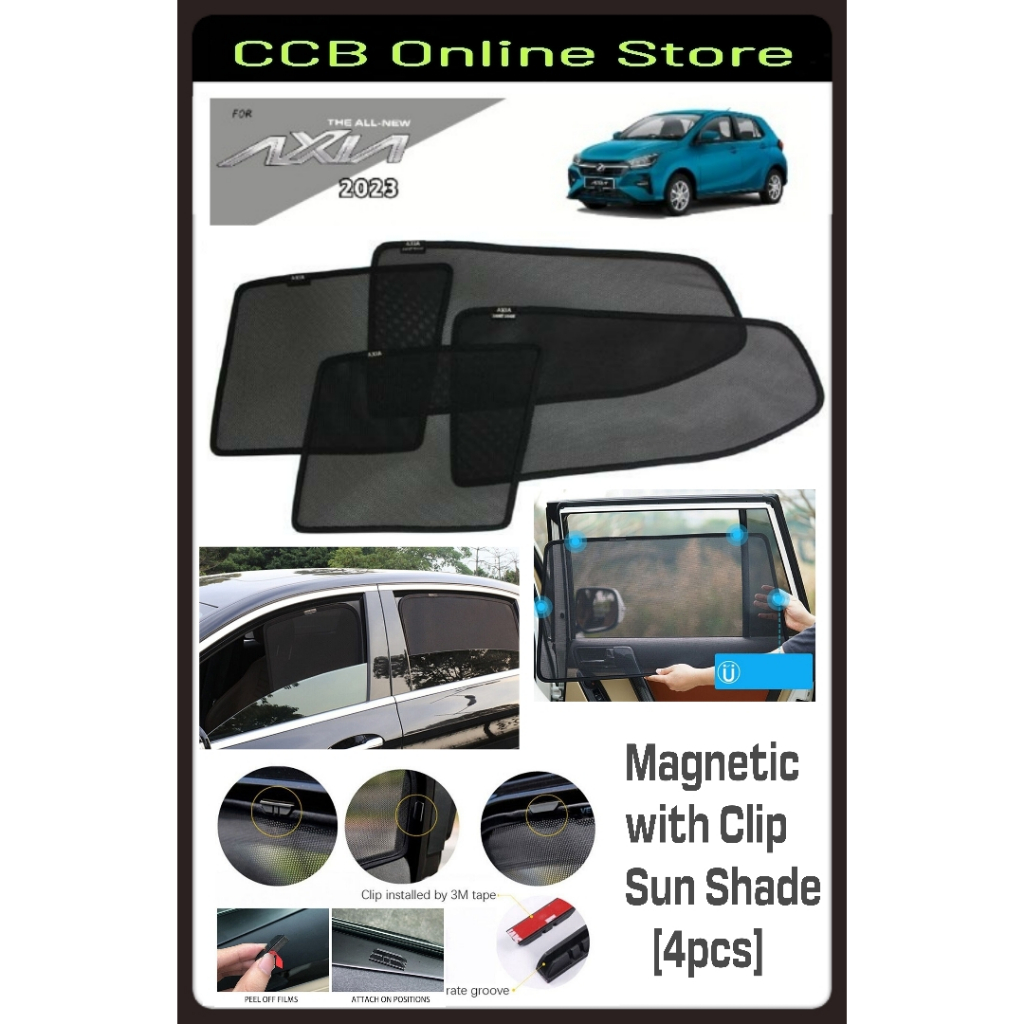 Custom Fit Magnetic with Clip Sun Shade For Perodua Axia 2023 Above ...