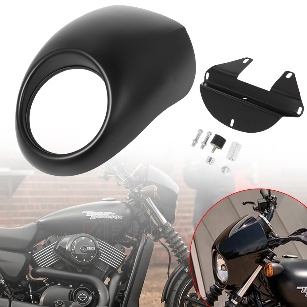Universal Retro Cafe Racer Style Handlebar Fairing Fit 7 Inch Headlight ...