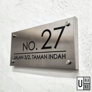 304 Stainless Steel 白钢 Laser House Numbers Plate Address Plate Modern ...