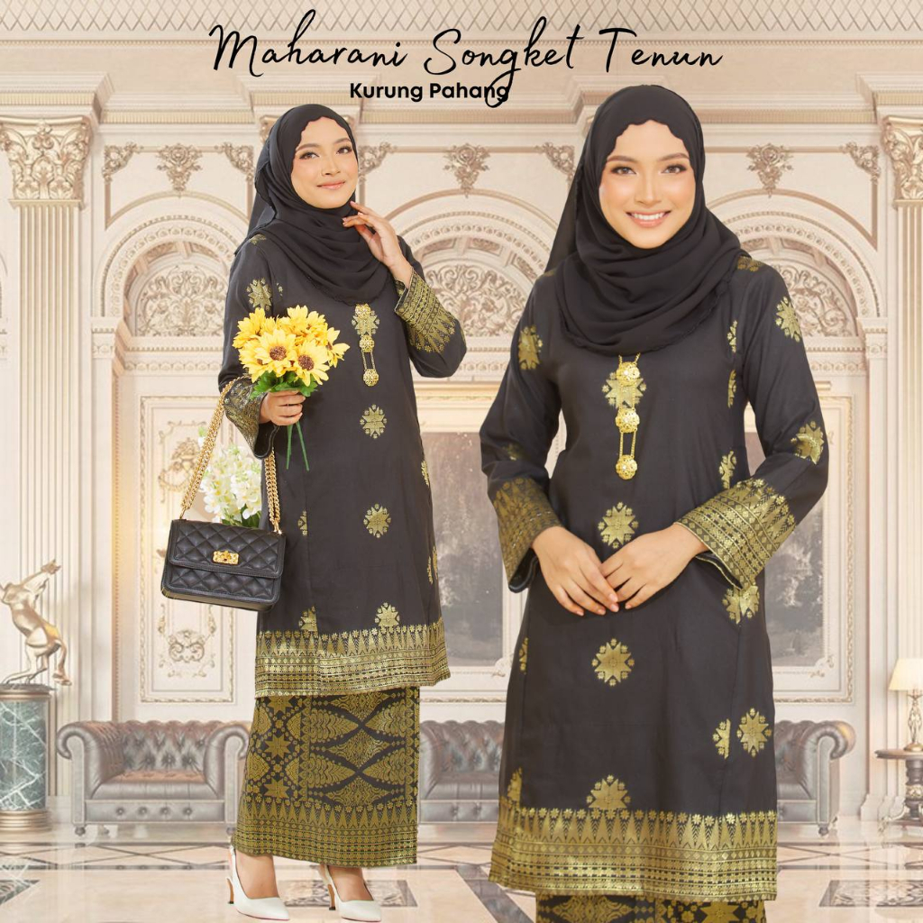 Plus Size Baju Kurung Pahang Kurung Songket Baju Kurung Songket Tenun ...