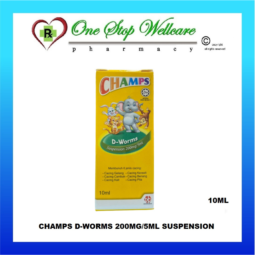 CHAMPS D-WORMS SUSPENSION 200MG/5ML 10ML (EXP:03/2027) | Shopee Malaysia