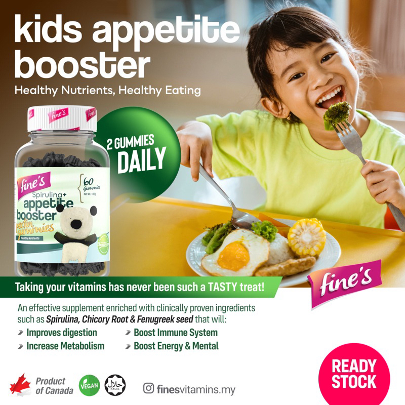 Fine's Kids Appetite Booster Supplement Gummies for healthy digestion ...