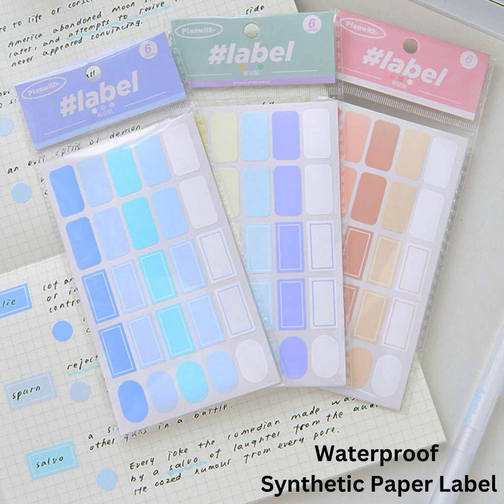 PLANWITH 6hseets Waterproof synthetic paper label for multiple function ...
