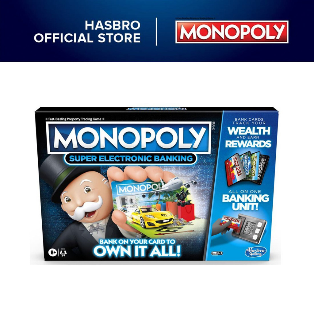 Monopoly Super Electronic Banking Board Game, Cashless Tap Tech, Ages 8 ...