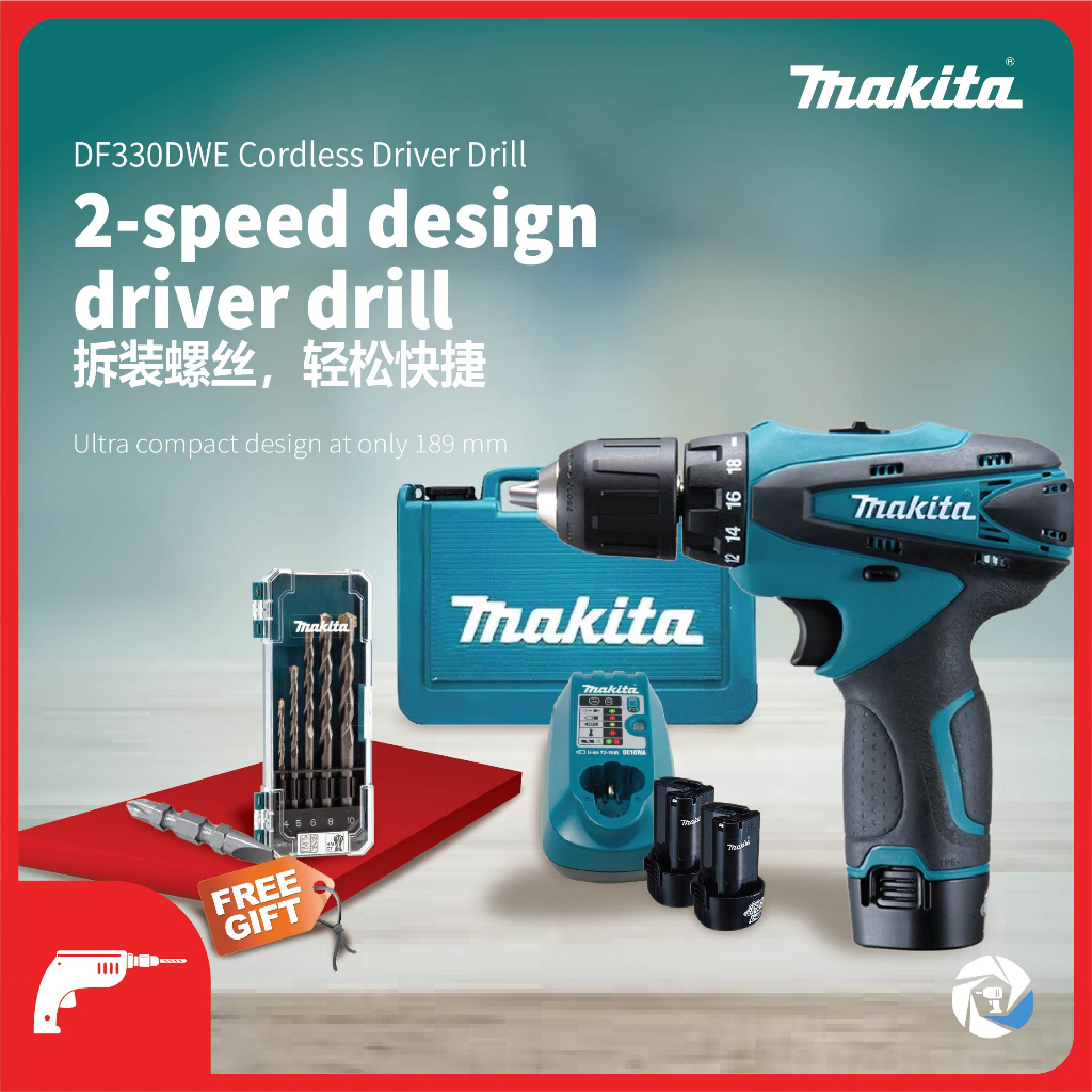 MAKITA DF330DWE CORDLESS DRIVER DRILL 10.8V 10MM (3/8 INCH) DF330D [ MAKITA 10.8V ] | Shopee ...