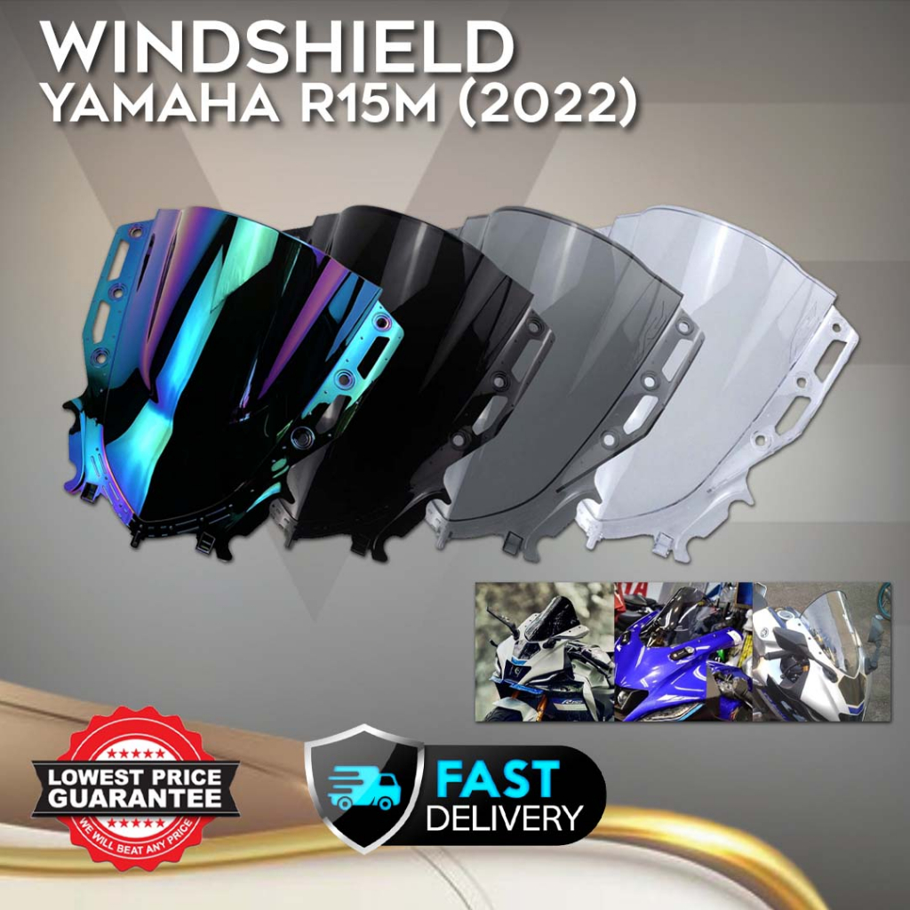 EMS Windscreen For Yamaha R15M Windshield Motorcycle Visor Double ...