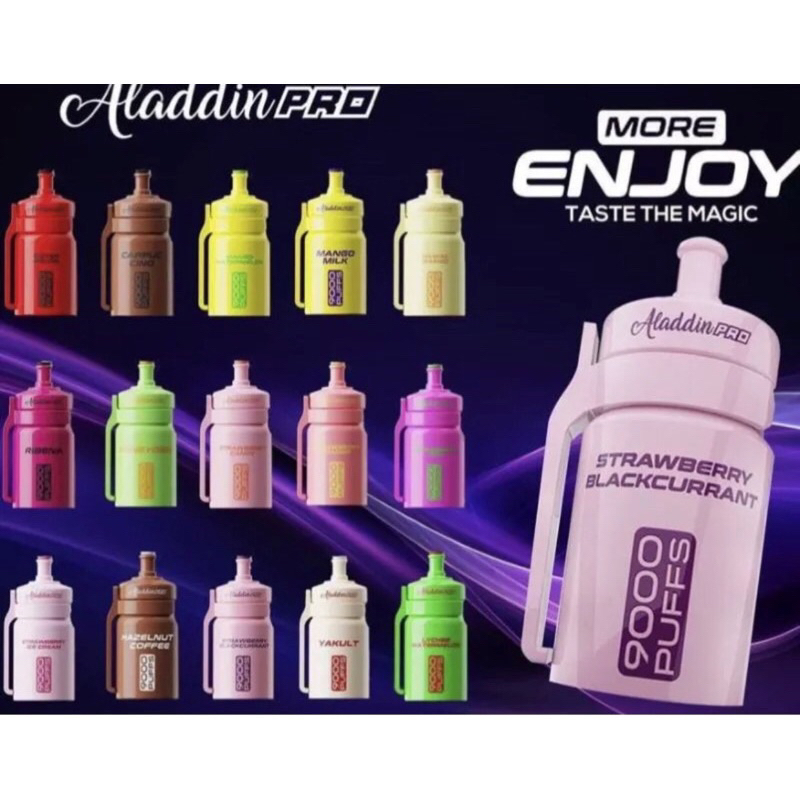 ALADDIN PRO 9000 Puffs MORE ENJOY FLAVOUR ONLY Disposable Rechargeable ...
