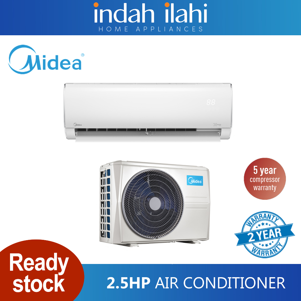 Midea 2.5HP Xtreme Dura Non-Inverter Wall Mounted Split MSGD-24CRN8 (FULL SET) | Shopee Malaysia