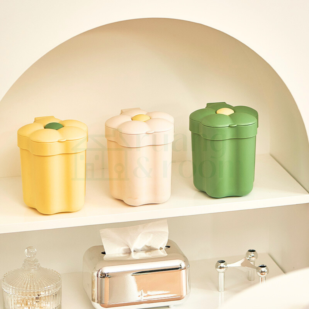 MINI Cute Flower Dustbin Lightweight Rubbish Bin Garbage Dispose ...