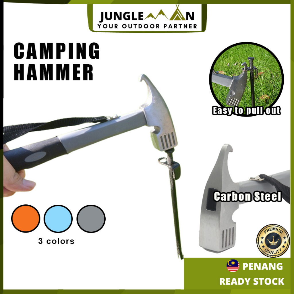 JUNGLEMAN Camping Hammer Multi-purpose Peg Hammer Heavy Duty Tukul Besi ...