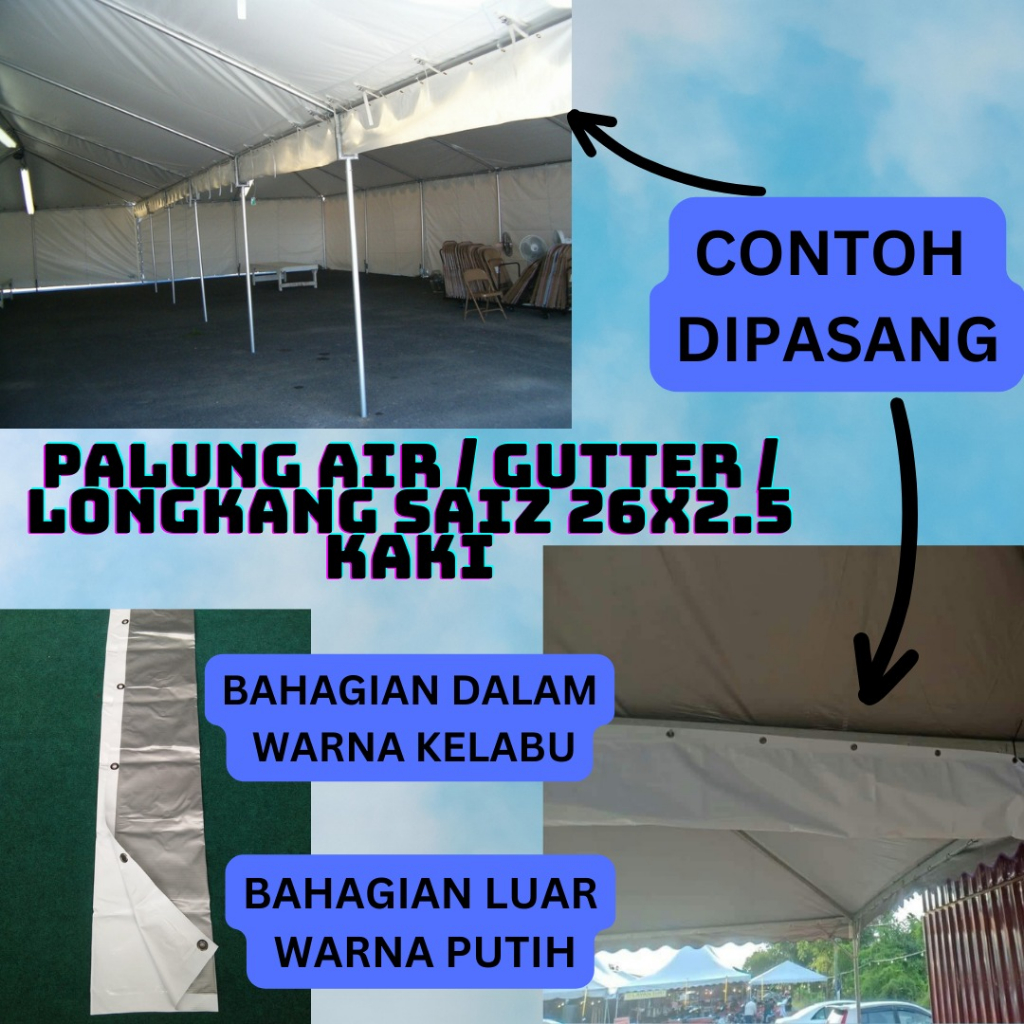 PALUNG AIR PVC / GUTTER PVC / LONGKANG KANVAS / UNTUK KANOPY 20X20 FT ...