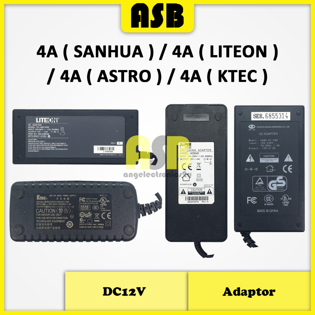 (1pc) Adaptor DC12V 4A ( SANHUA / Multi / LITEON / ASTRO / KTEC ) | Shopee Malaysia