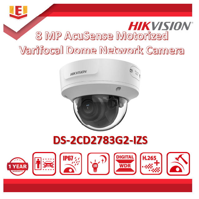 HIKVISION DS-2CD2783G2-IZS 8MP(4K) ACU Sense Motorized VARI-focal Dome Network Camera | Shopee ...
