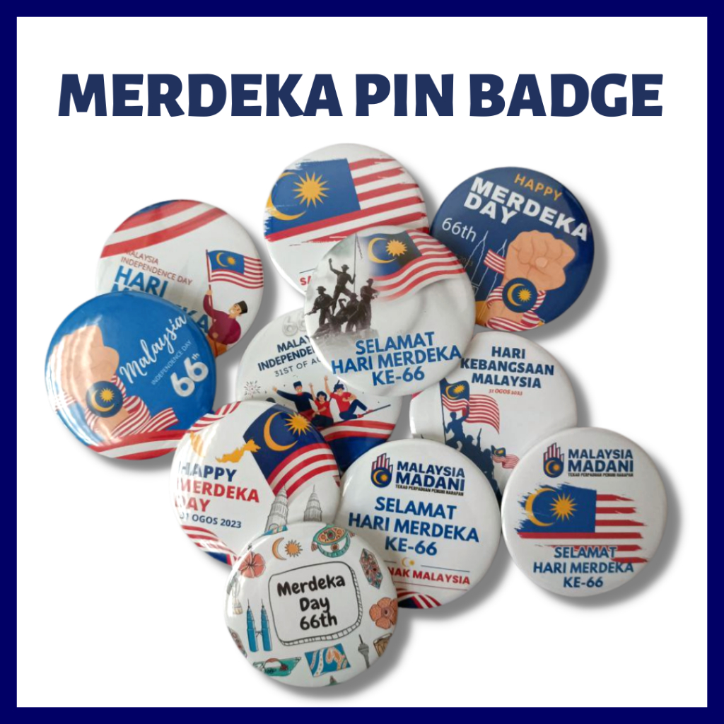 MERDEKA Pin Button Badge 58mm 11 Design Boleh Custom | Shopee Malaysia