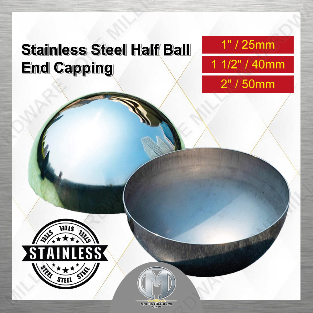 Stainless Steel 304 End Cap Half Round Ball Capping Pipe Cover ...