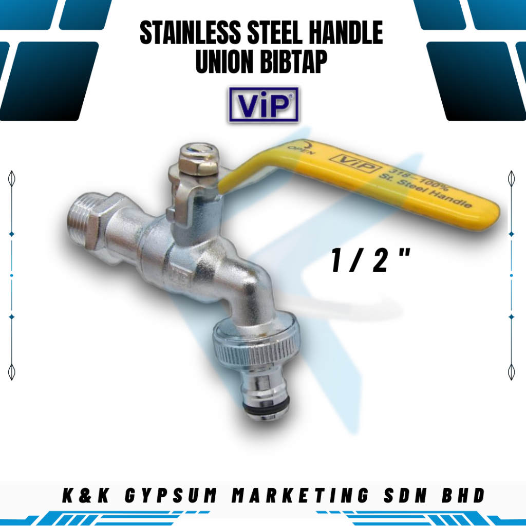 VIP 318 1/2” Vip SOLID BRASS BALL TAP / UNION BIB TAP KEPALA PAIP ...