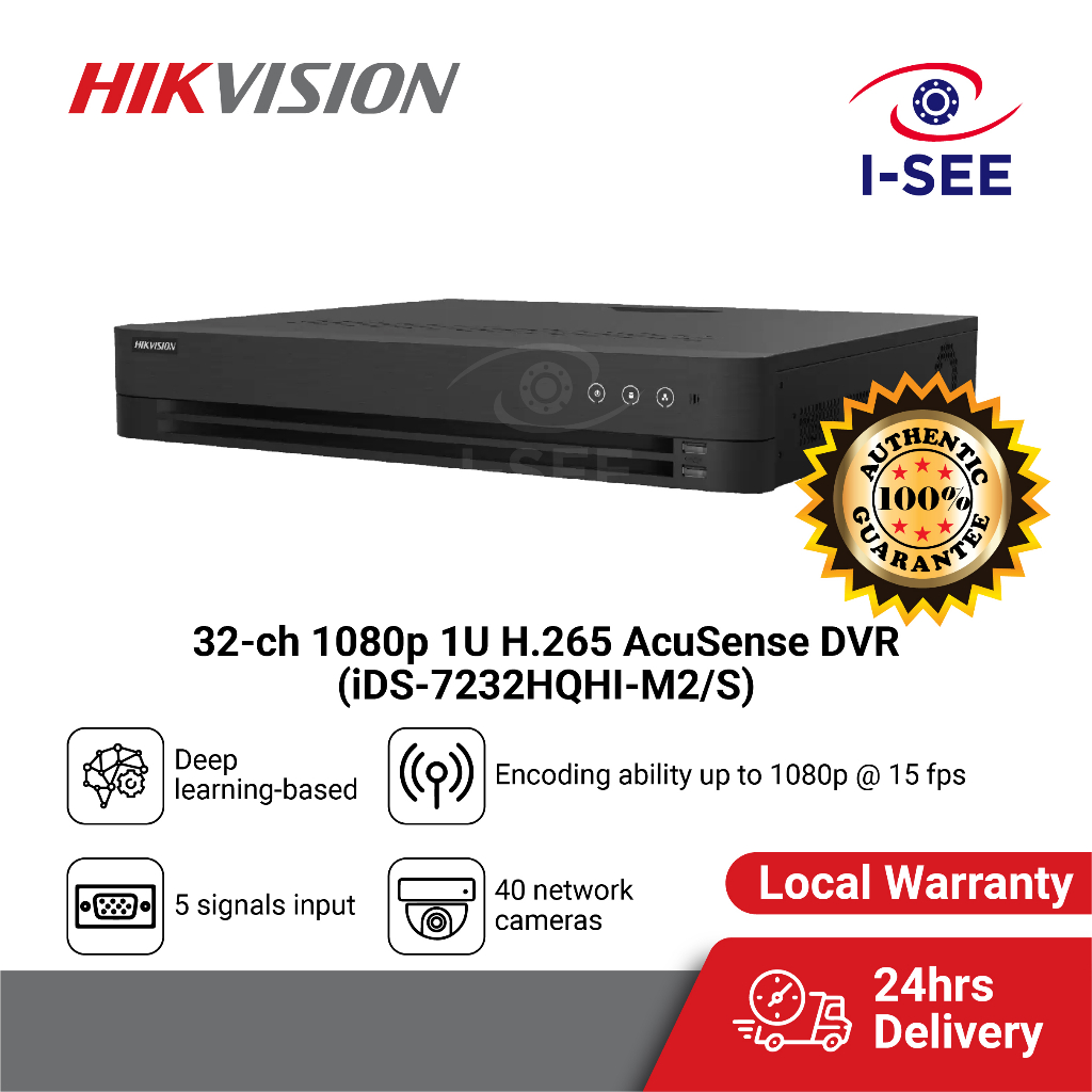 [Authentic] Hikvision 32 channels 1U H.265 AcuSense DVR iDS-7232HQHI-M2 ...