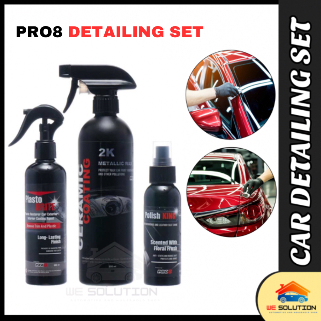 PRO8 CAR DETAILING SET Ceramic Coating 2K Metallic Wax PRO8 Plasto ...
