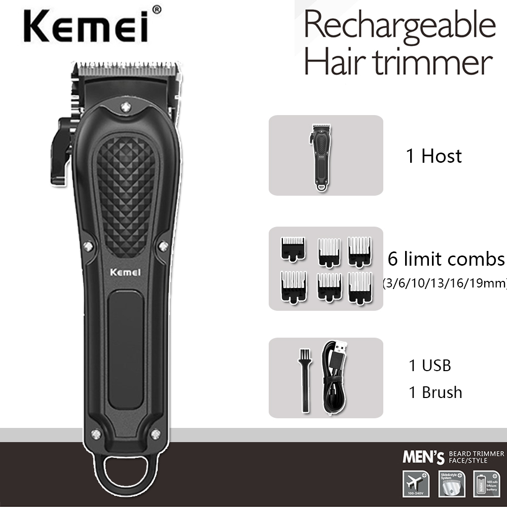 Kemei KM-1071 Electric Hair Clipper UBS Rechargeable Cordless Beard Trimmer Men Powerful ...