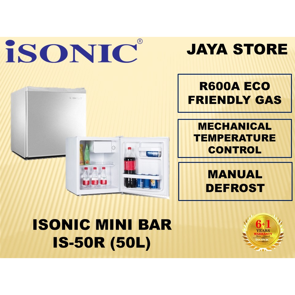 Isonic Single Door Mini Bar Refrigerator IS-50R | Shopee Malaysia