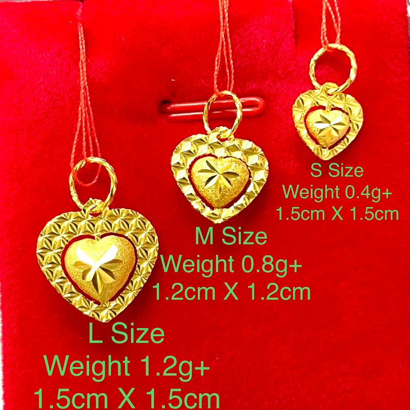 Loket Love Emas 916 Gold Love Pendant Original Bajet/budget | Shopee ...